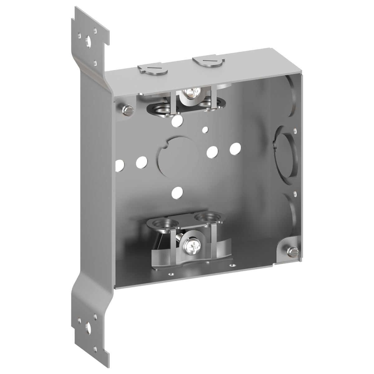 4" x 4" Welded Metal Box with mounting bracket with MC BX Clamps – OhBrands